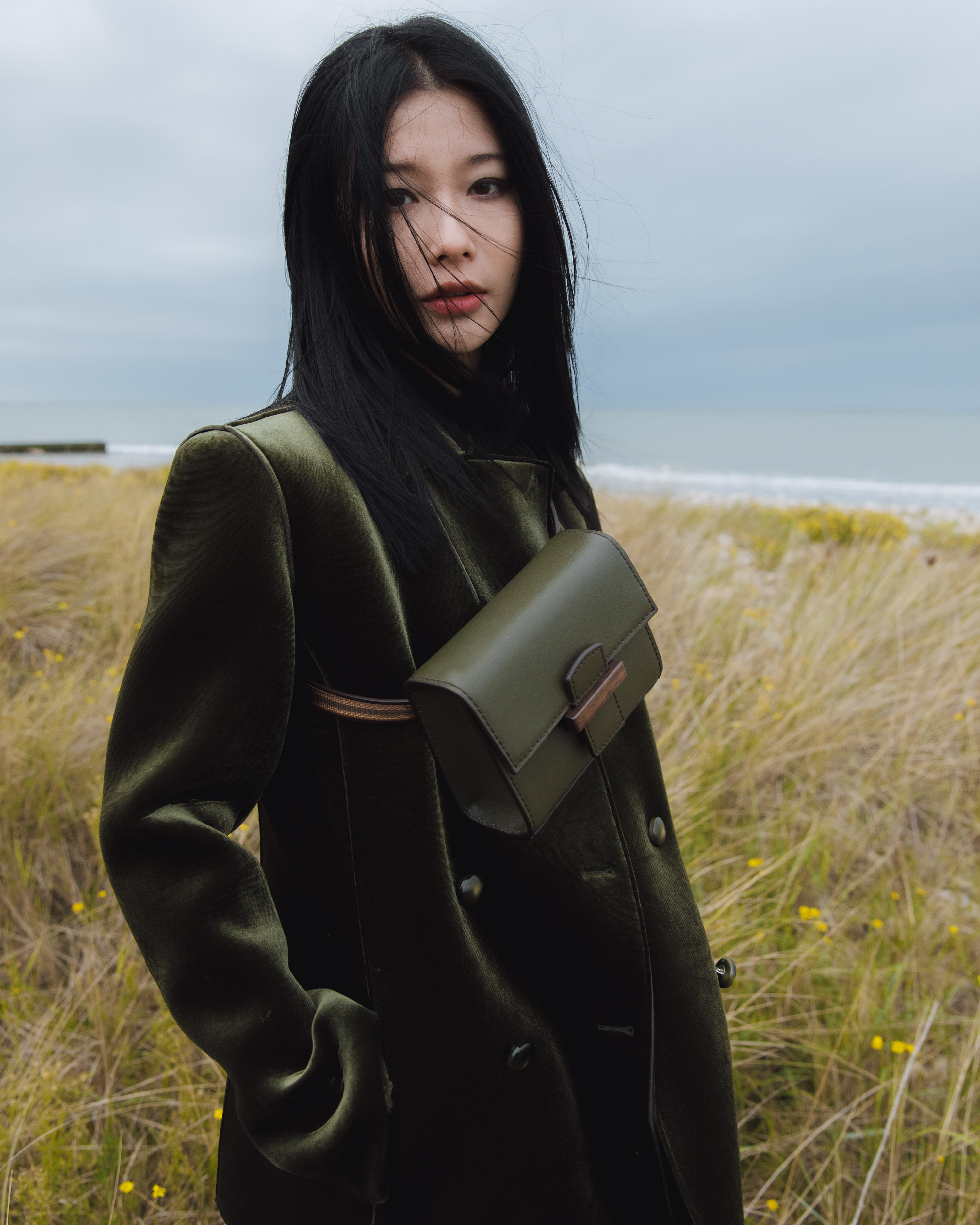 Reka Mini Adan in green leather - Caroline De Marchi