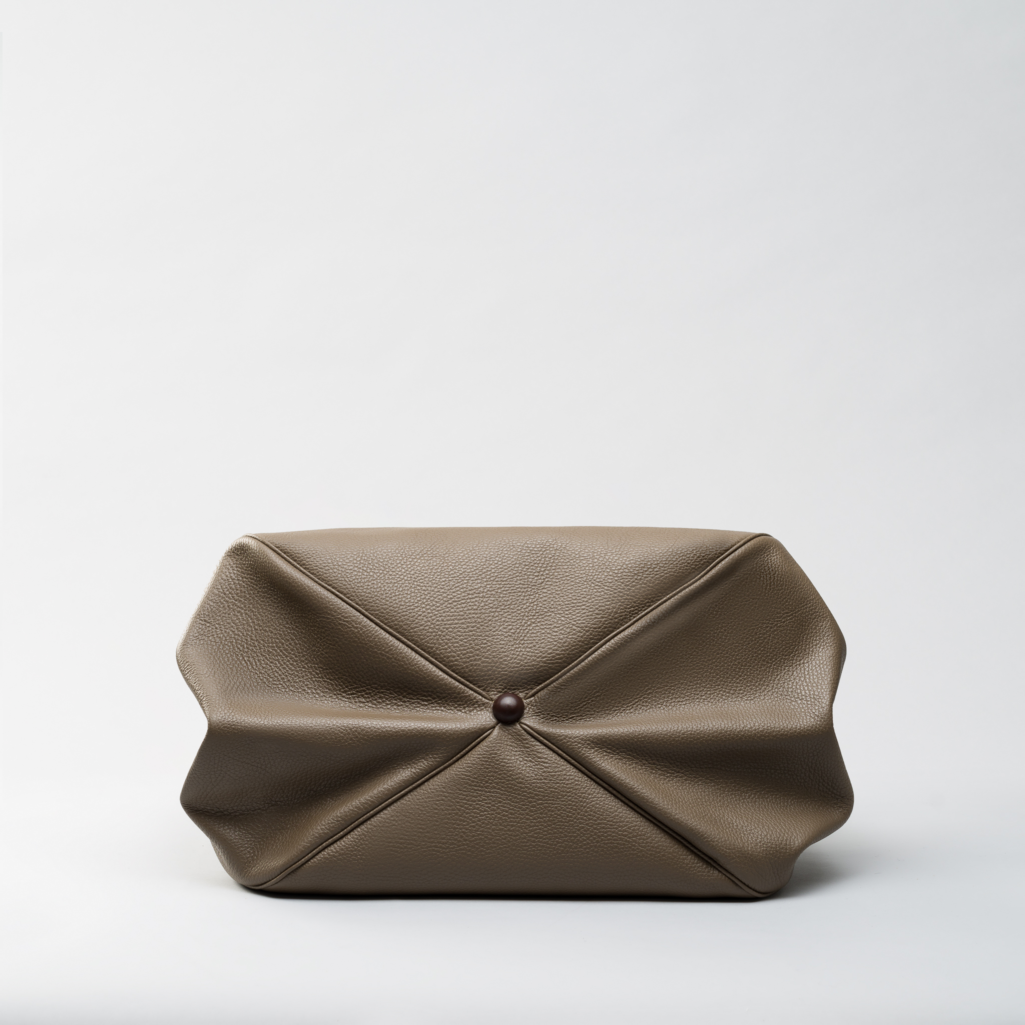 Lori Sindar bag in grey beige grained leather - Caroline De Marchi