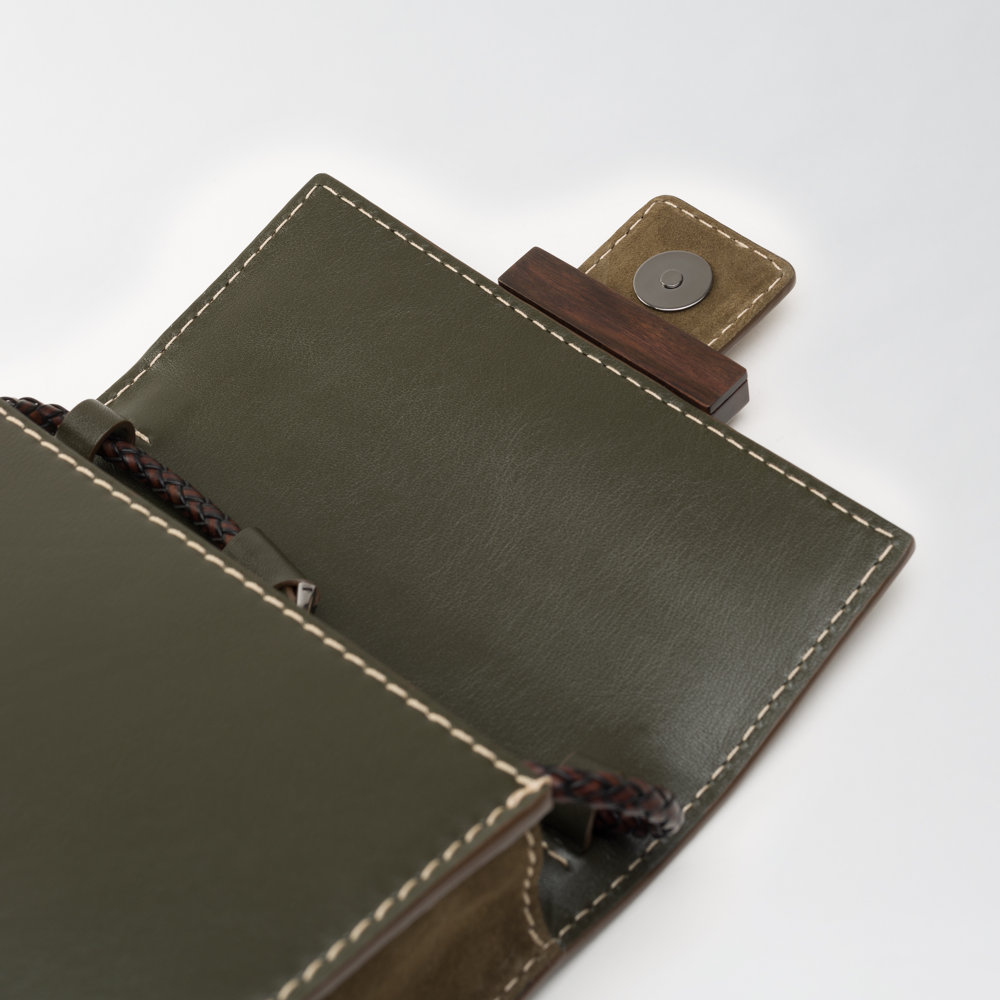 Mini Reka Huldra bag in green leather - Caroline De Marchi