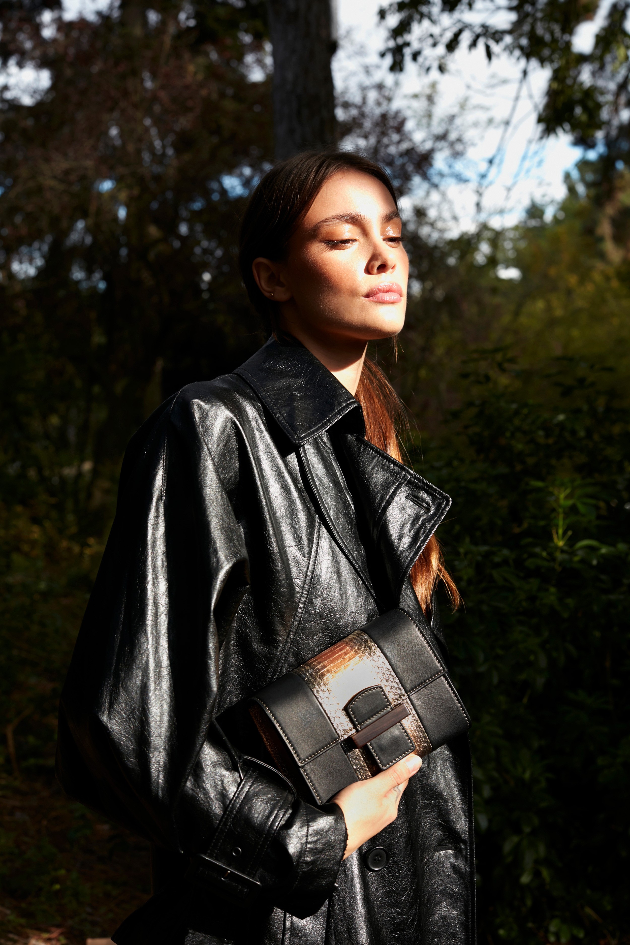 Mini Reka Varda bag in leather/snake - Caroline De Marchi