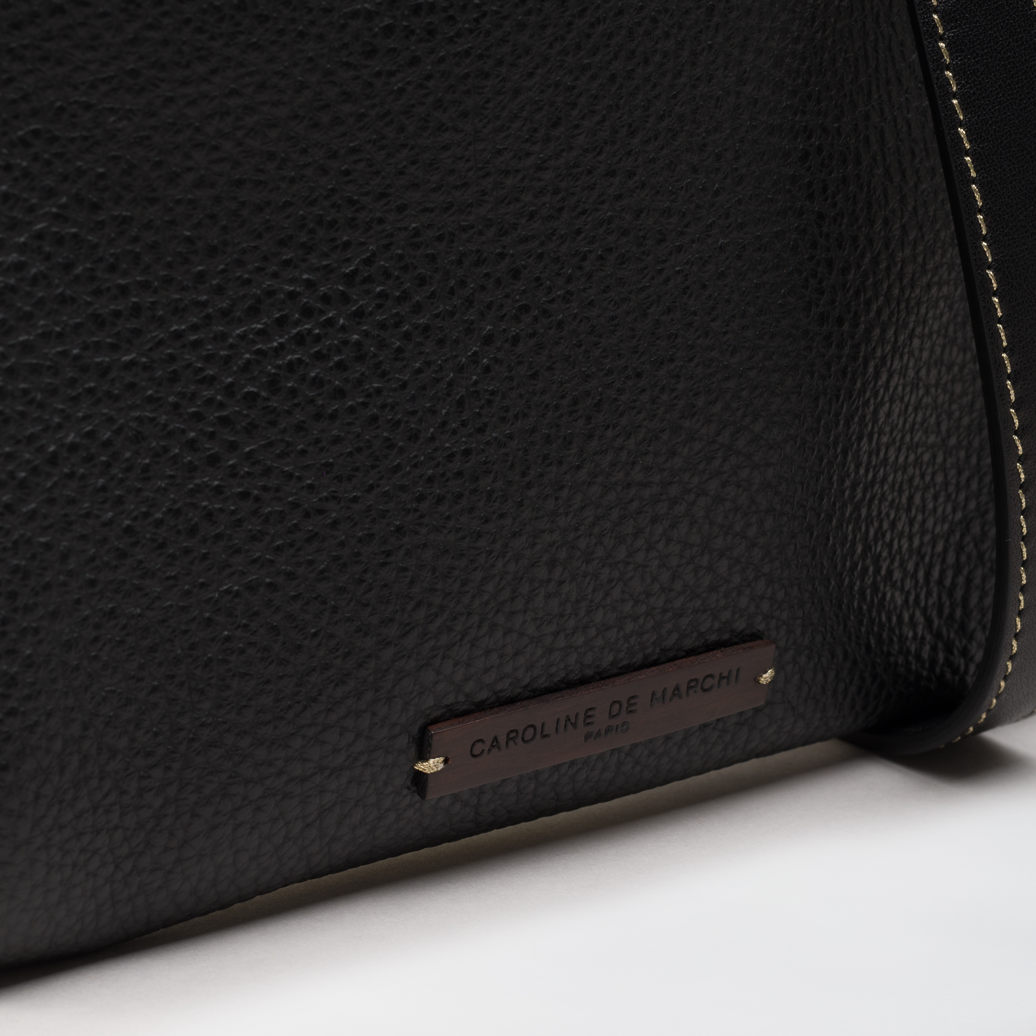 Raph Indis bag in black grained leather - Caroline De Marchi